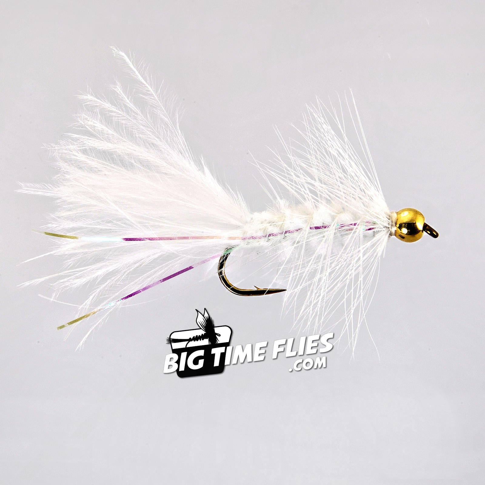 Flashabou Bead Head Bugger - White | BigTimeFlies